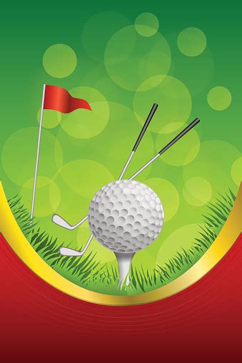 배경기술 초록색입니다 골프 스포츠 볼 레드 플래그 클럽 프페임 리본상 0명에 대한 스톡 벡터 아트 및 기타 이미지 0명 공