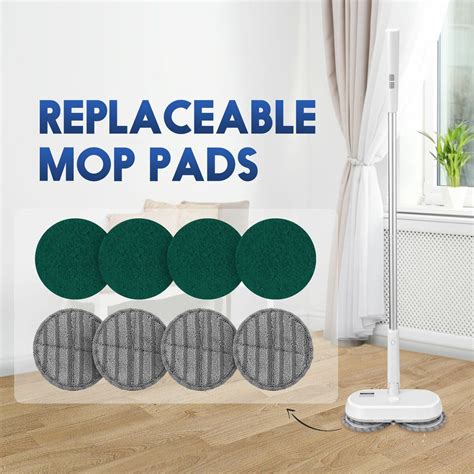 Mop Replacement Pads Scouring Green Scourer Microfiber Replaceable For Cordless Electric Spin