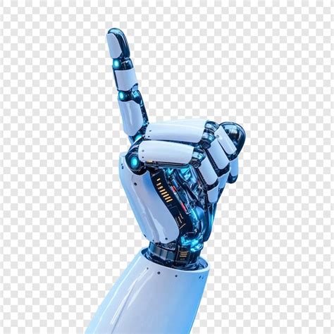 로 손 제스처 첨단 기술 미래 디자인 인공 지능 기계 정밀 혁신 디지털 미래 사이버네틱 팔다리 하색과 파란색 무료 Psd 파일
