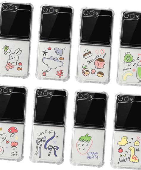 에이블리 단독💘 두들 낙서 귀여운 제트플립 케이스 Z플립 Z플립6 제트플립6 플립6 갤럭시플립케이스 제트플립3 투명 디자인 젤리 플립4 플립5 투명하드 탱크 젤하드 에이블리