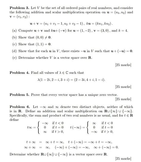 Solved Problem 3 Let V Be The Set Of All Ordered Pa