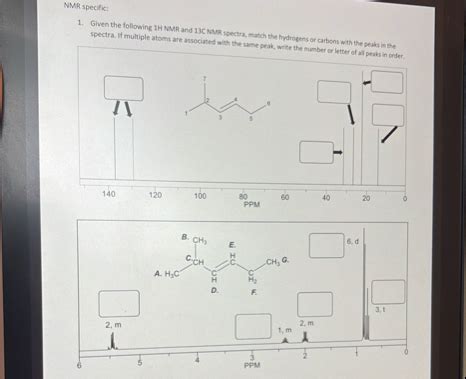 Solved NMR specific:Given the following IH NMR and I3C NMR | Chegg.com