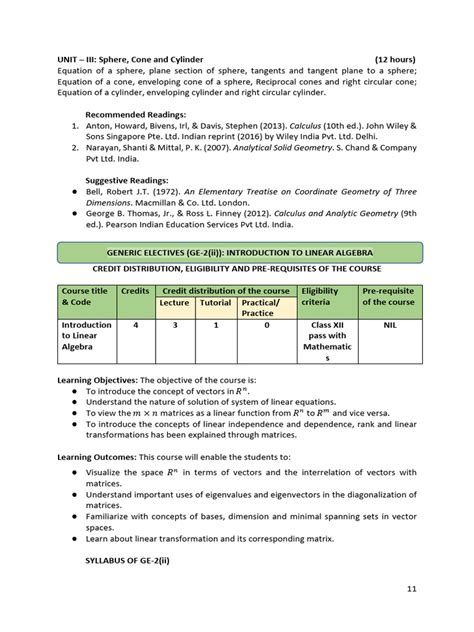Ge Mathsem Ii Pdf Vector Space Eigenvalues And Eigenvectors