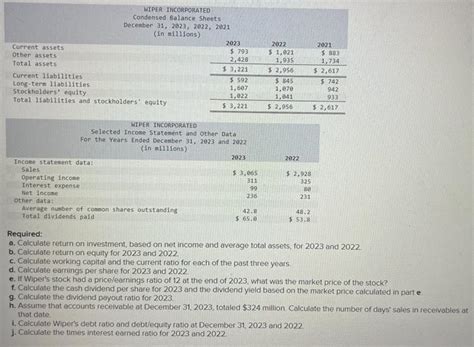 [solved] a calculate return on investment based on net i