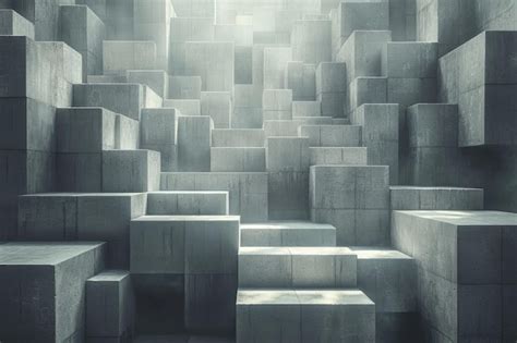 Abstract 3d Cube Maze Or Cityscape Background Premium Ai Generated Image