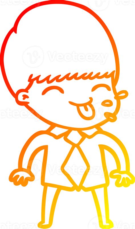 Warm Gradient Line Drawing Cartoon Rude Man 45281500 Png