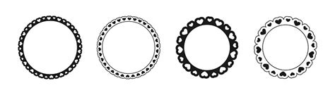 하트 패턴 세트가 있는 둥근 가리비 프레임 파스텔 귀여운 발렌타인 프레임 테두리 가리비에 대한 스톡 벡터 아트 및 기타 이미지 가리비 가장자리 개체 그룹 Istock