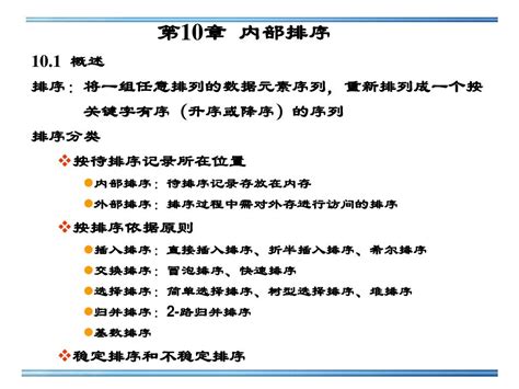 数据结构 第十章内部排序 word文档在线阅读与下载 无忧文档 数据结构 第十章内部排序 word文档在线阅读与下载 无忧文档