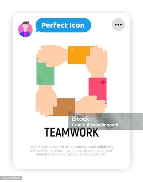 팀워크 단합 신뢰 및 기업 파트너십 플랫 아이콘입니다 손목으로 서로 를 잡고 네 손 현대 벡터 그림입니다 단체에 대한 스톡 벡터 아트 및 기타 이미지 Istock