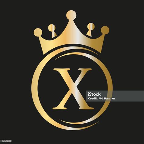 편지 X 크라운 로고 스파 요가 아름다움 패션 스타 우아한 럭셔리 사인을위한 로얄 크라운 로고 개념에 대한 스톡 벡터 아트 및 기타 이미지 Istock