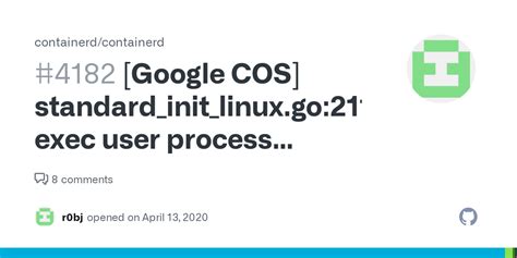 Google COS Standard Init Linux Go Exec User Process Caused Permission Denied Issue