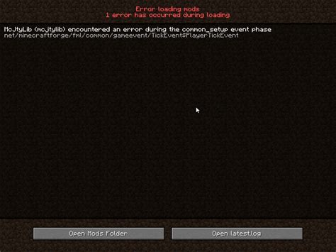 Error Loading Mod Issue McJtyMods McJtyLib GitHub