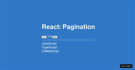 Reactjs Pagination Codesandbox