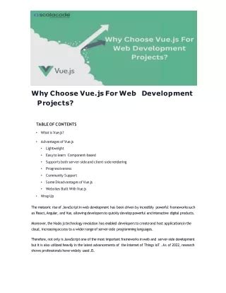 PPT Why Choose Vue Js For Web Development Projects PowerPoint Presentation ID 12020180