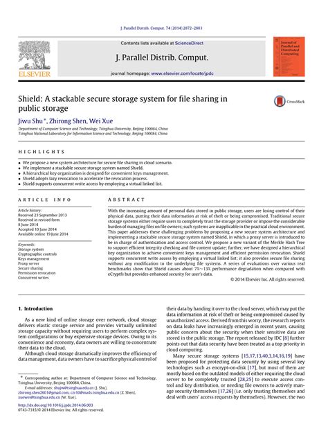 Shield A Stackable Secure Storage System For File Sharing In Public Docslib