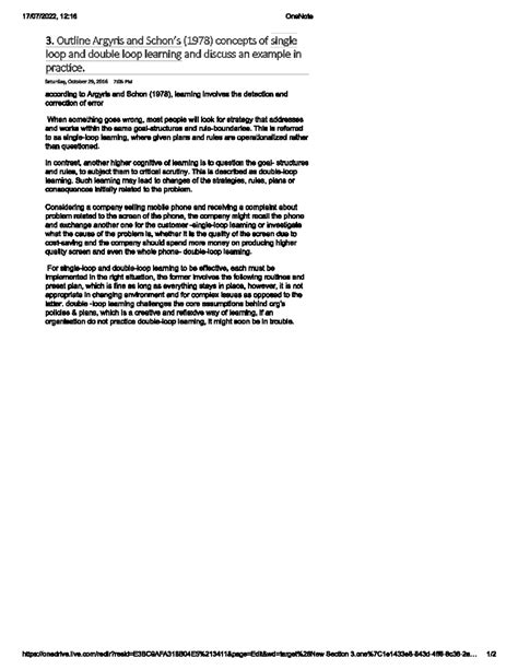 Single Loop Learning And Double Loop Learning MGMT Studocu