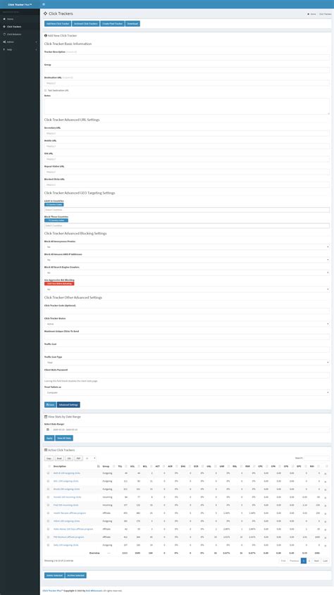 Clic Tracker Plus Easy To Use Self Hosted Click Tracker Link Rotator And Pixel Tracker