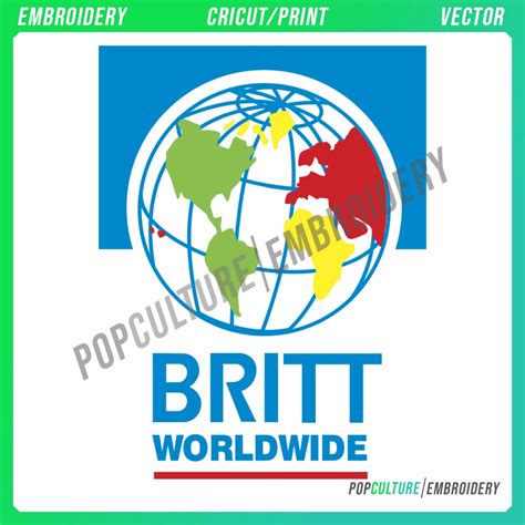 Britt Worldwide Official Logo For Embroidery And Vector • Pop Culture Embroidery • 100k