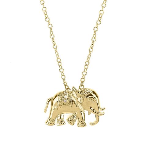 Elephant Necklace Gold Elephant Pendant Indian Pendant Necklace