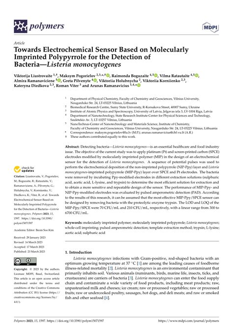 Pdf Towards Electrochemical Sensor Based On Molecularly Imprinted Polypyrrole For The