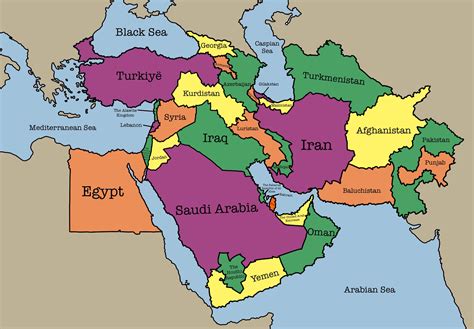 West Asian Countries Map