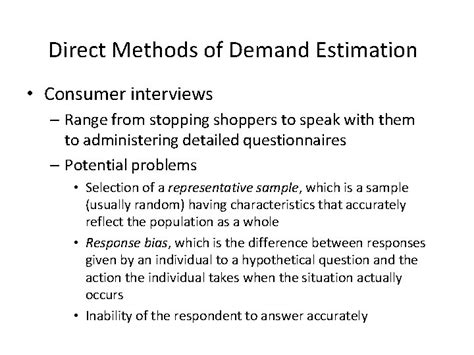 Managerial Economics Demand Estimation Forecasting Basic Estimation Techniques