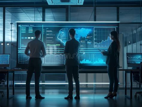 Business Team Analyzing Data On Digital Screen Stock Image Image Of