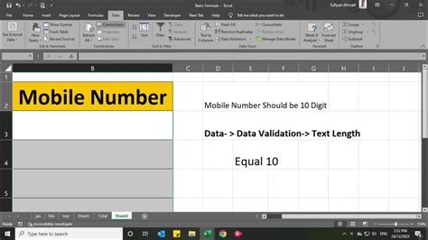 Allow 10 Digit Number In Excel How To Use Number Validation In Excel Youtube