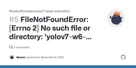 FileNotFoundError Errno No Such File Or Directory Yolov W Pose