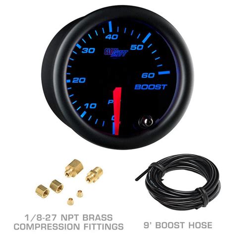 Glowshift Gauges Tinted 7 Color 3 Gauge Diesel Set 60 Psi Boost 1500° F Exhaust Gas