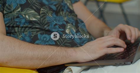 Man Hands Coding Html And Programming On Screen Laptop Development Web