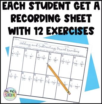Adding And Subtracting Mixed Numbers Printable Board Game By Ms Pat Store
