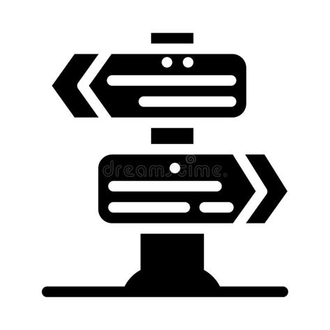 Choice Of Direction Glyph Icon Vector Illustration Stock Vector Illustration Of Symbol