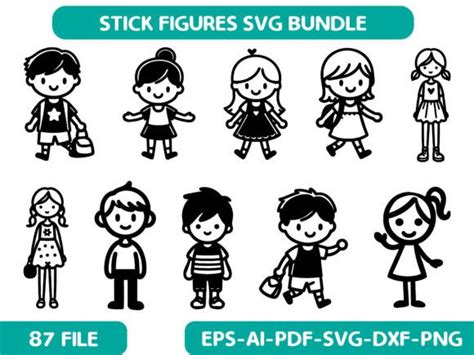3 Stick Figures Svg Bundle Designs And Graphics