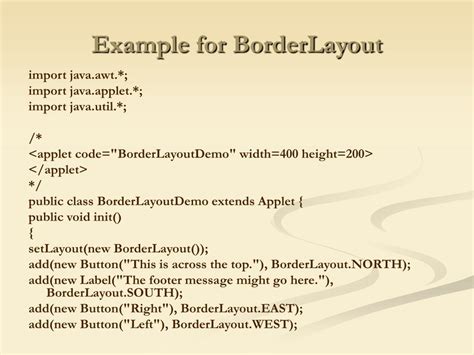 PPT USING AWT LAYOUT MANAGERS MENUS PowerPoint Presentation ID