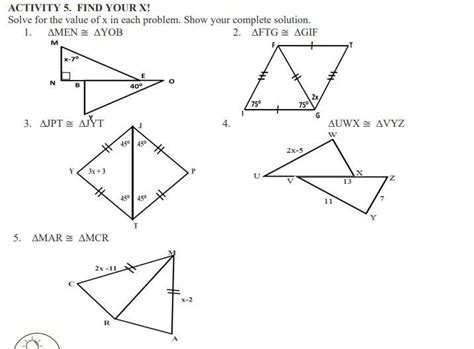 Solve For The Value Of X In Each Of Problem Show Your Complete