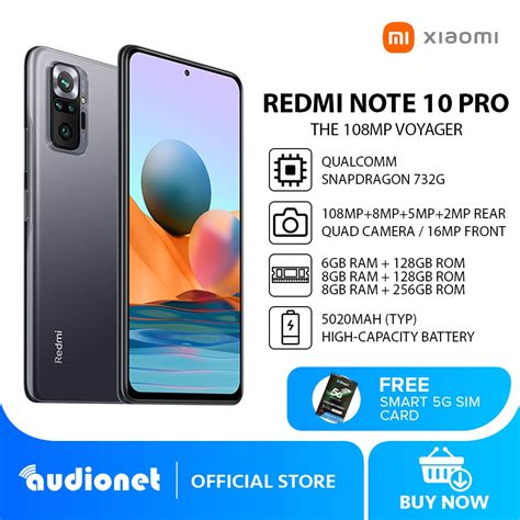 Xiaomi Redmi Note 10 Pro Smartphone 6GB 8GB 128GB 8GB 256GB 108MP Quad Rear Camera