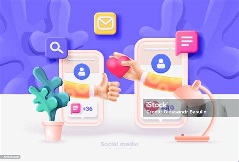 소셜 미디어 Ui가있는 스마트 폰 전화 템플릿입니다 소셜 네트워크를 통한 사람 간의 상호 작용 새로운 좋아요 댓글 팔로워와 소셜 네트워크 사용자 인터페이스 벡터 일러스트