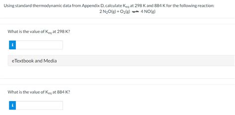Solved Using Standard Thermodynamic Data From Appendix D Chegg