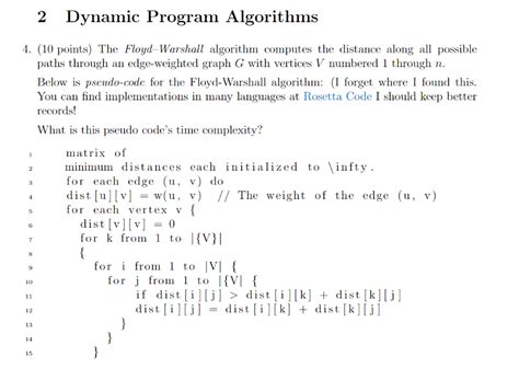 Solved Dynamic Program Algorithms Points The Chegg