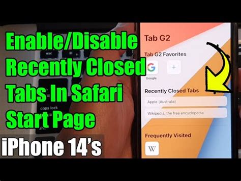 IPhone Pro Max How To Enable Disable Recently Closed Tabs In Safari Start Page YouTube