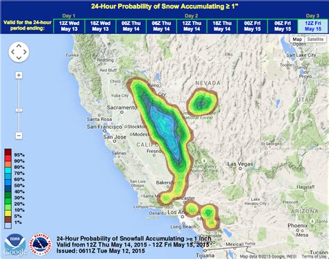 California Snowfall Map
