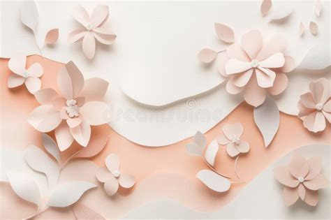 Delicate Pastel Paper Flowers And Leaves Create An Elegant Art