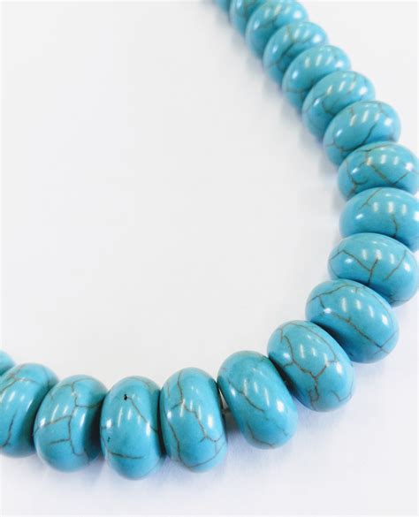 15mm x 10mm Turquoise Rondelle Bead - Deborah Beads