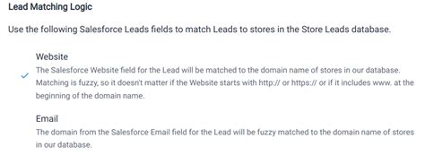 configurable salesforce lead matching logic