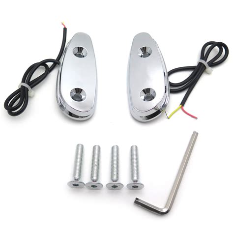 Chrome Led Signal Mirror Block Off Base Plate For Suzuki Gsxr 600 750