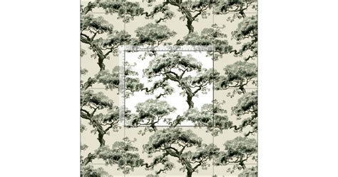 Vintage Oriental Japanese Bonsai Tree Pattern Fabric Zazzle