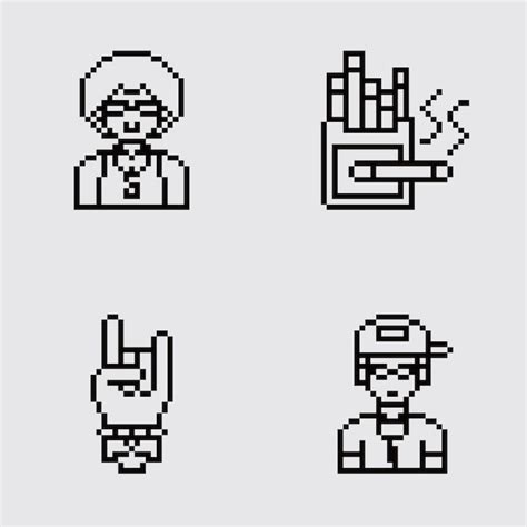 픽셀 아트 빈티지 미학 레트로 스프라이트 디자인 프리미엄 벡터