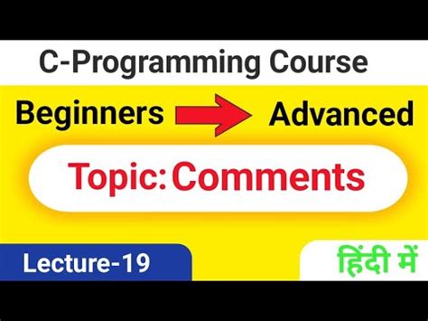 Lec Comments In C Programming Types Of Comments C Programming For Beginners Comments