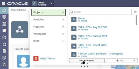 Oracle Primavera Cloud Opc How To Create A Project Manually